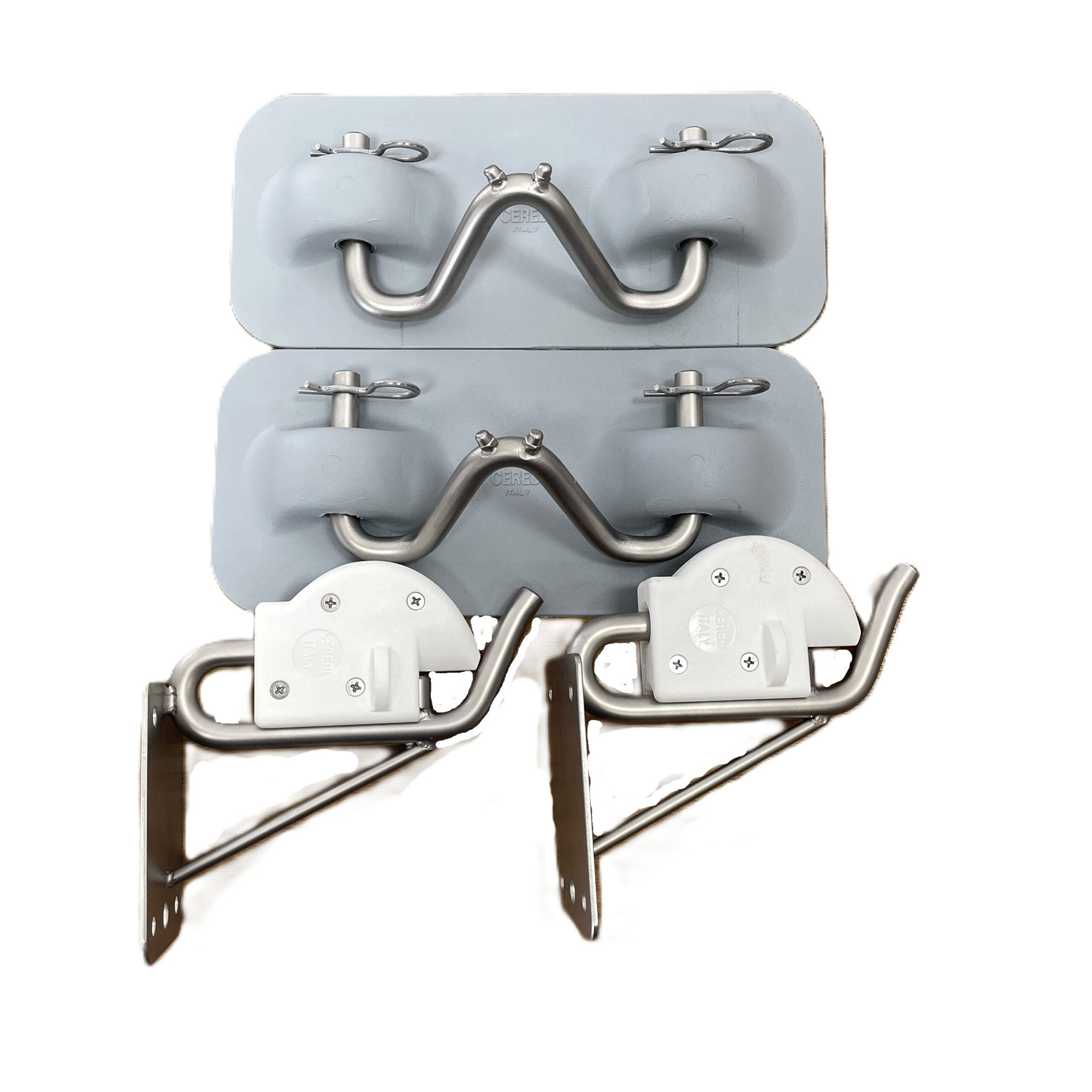 Rubber Snap Davit Kit Transom Mount Grey Pads