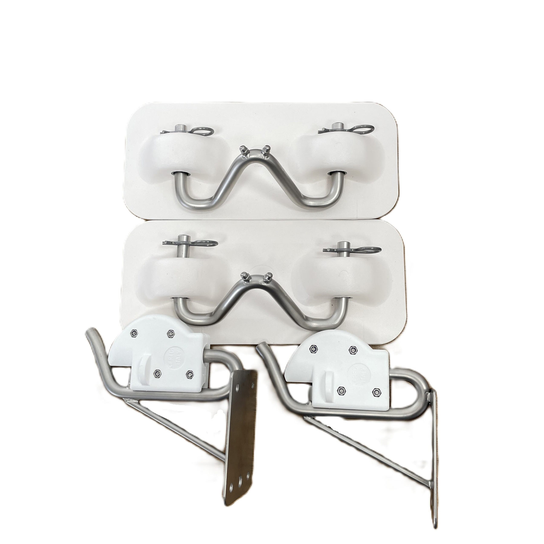 PVC Snap Davit Kit Transom Mount White Pads